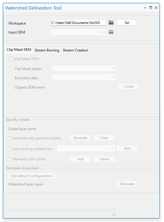 Watershed Delineation Tool